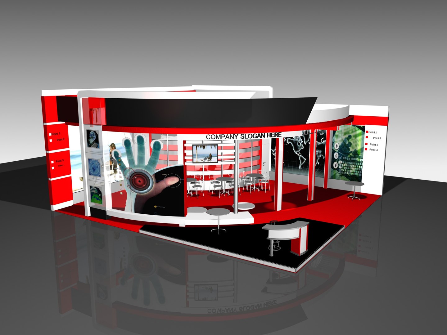 3D Exhibition Stand - TurboSquid 1289527