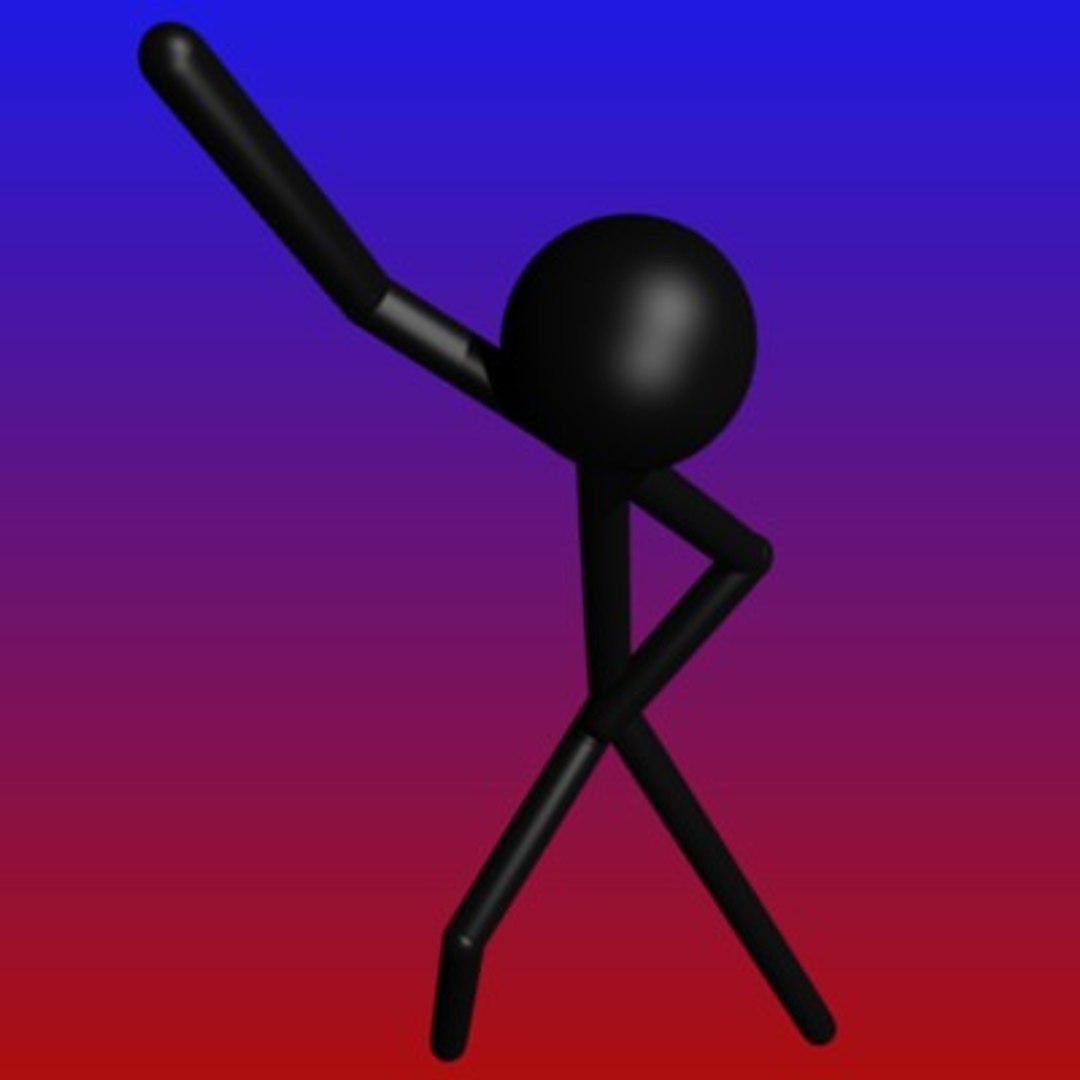 3d Stickman Rigged Model