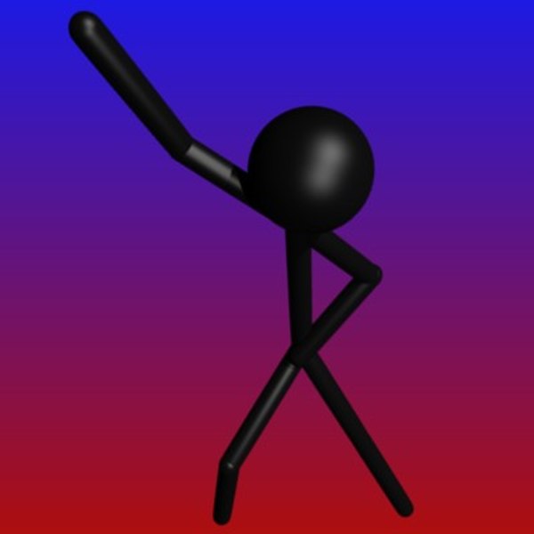 3d stickman rigged model