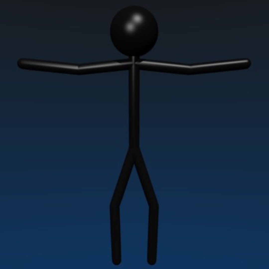 3d Stickman Rigged Model