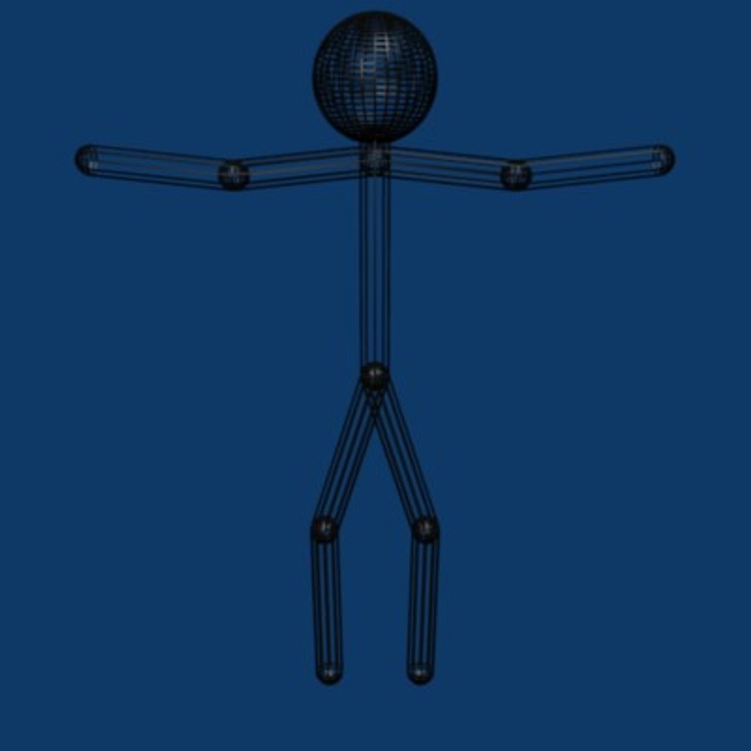 3d Stickman Rigged Model