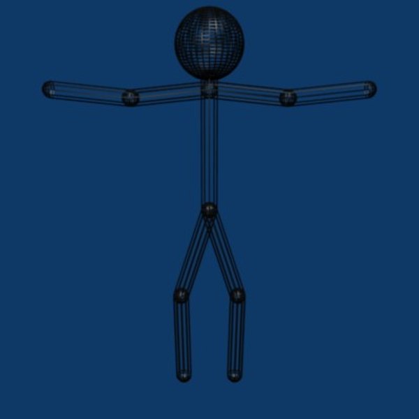 3d stickman rigged model