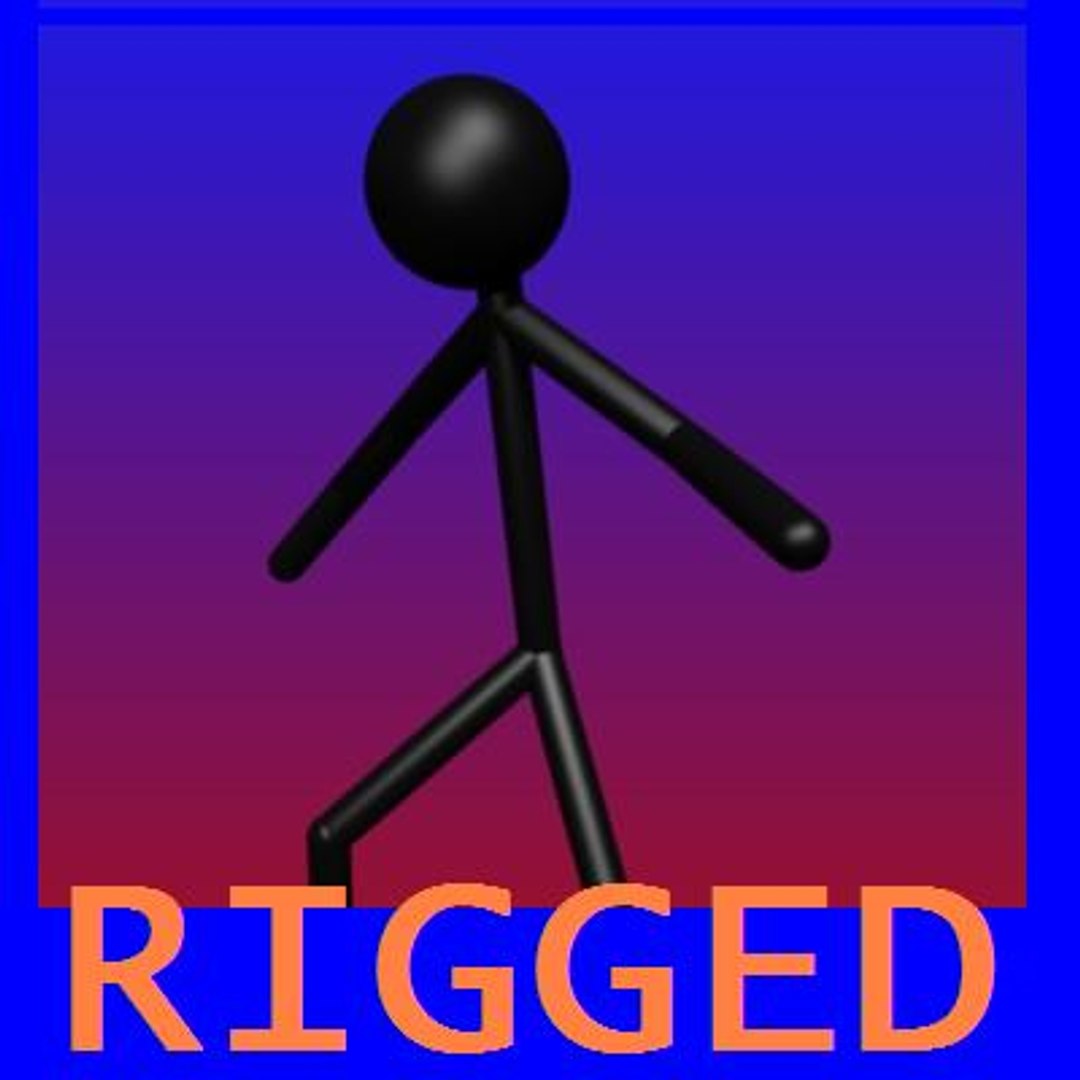 3d Stickman Rigged Model