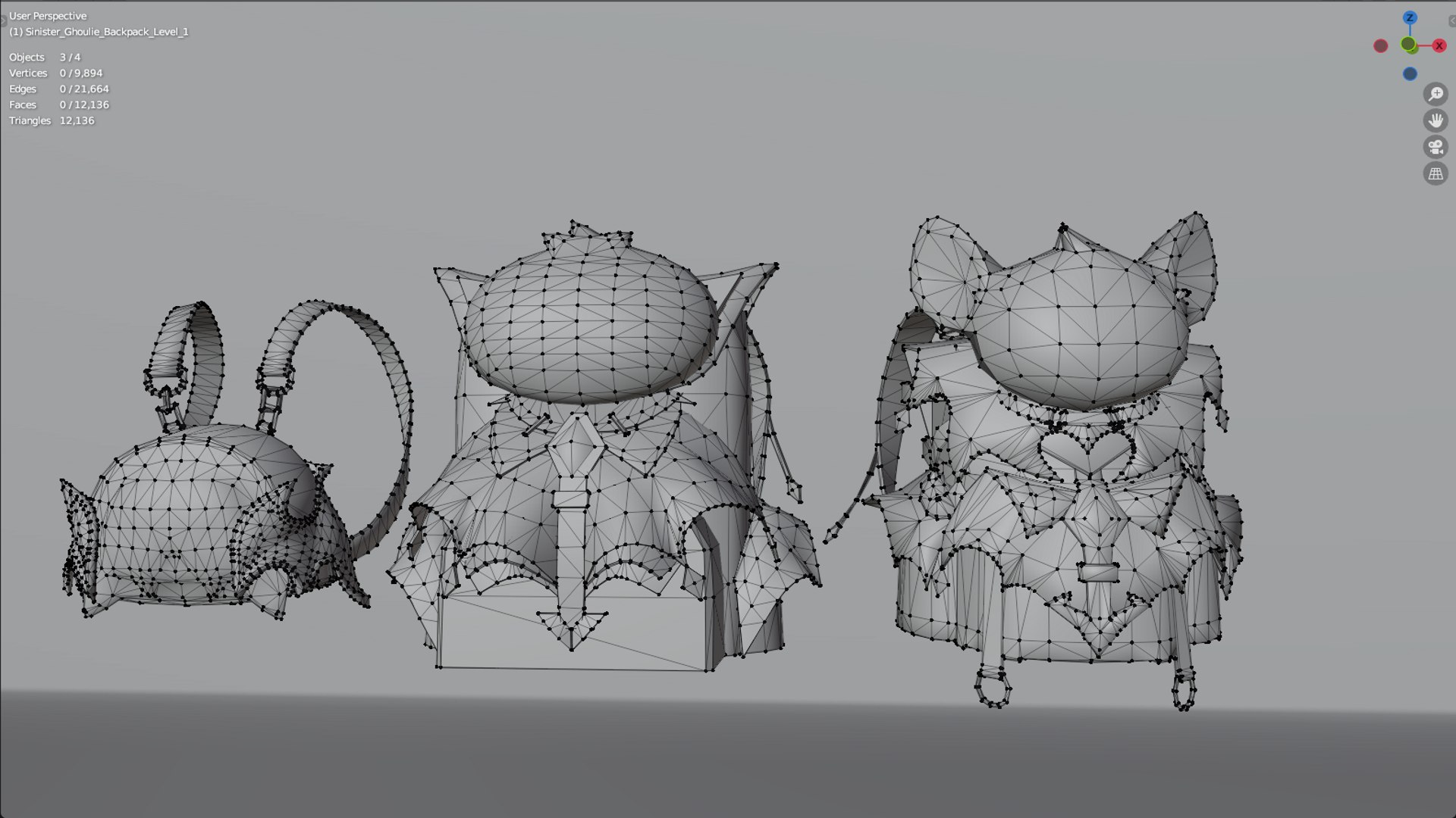 3D Model Bag 3x Sinister Ghoulie Backpack - TurboSquid 2148510