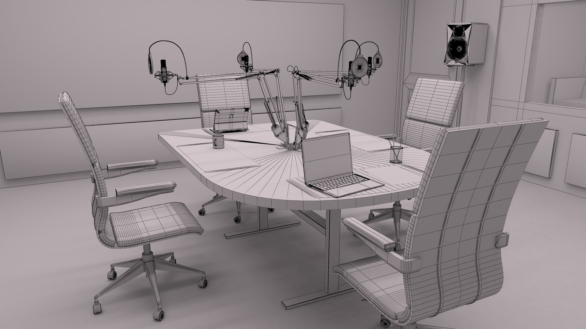 3D Podcast Studio Model - TurboSquid 2118282