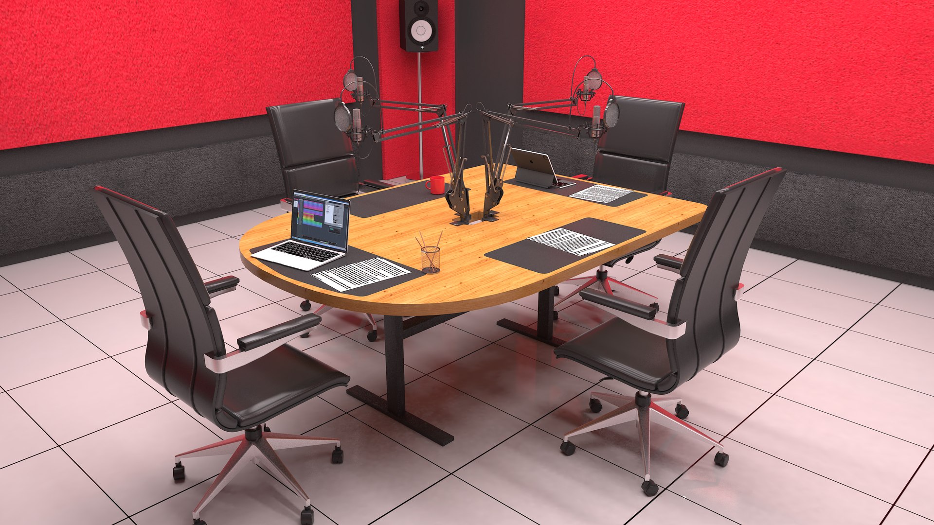 3D Podcast Studio Model - TurboSquid 2118282