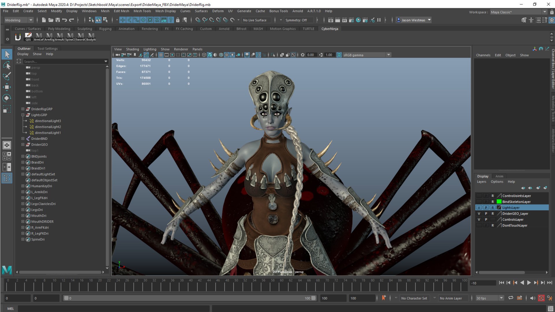 Drider Fantasy Creature Rigged and Animated 3D model - TurboSquid 1746453