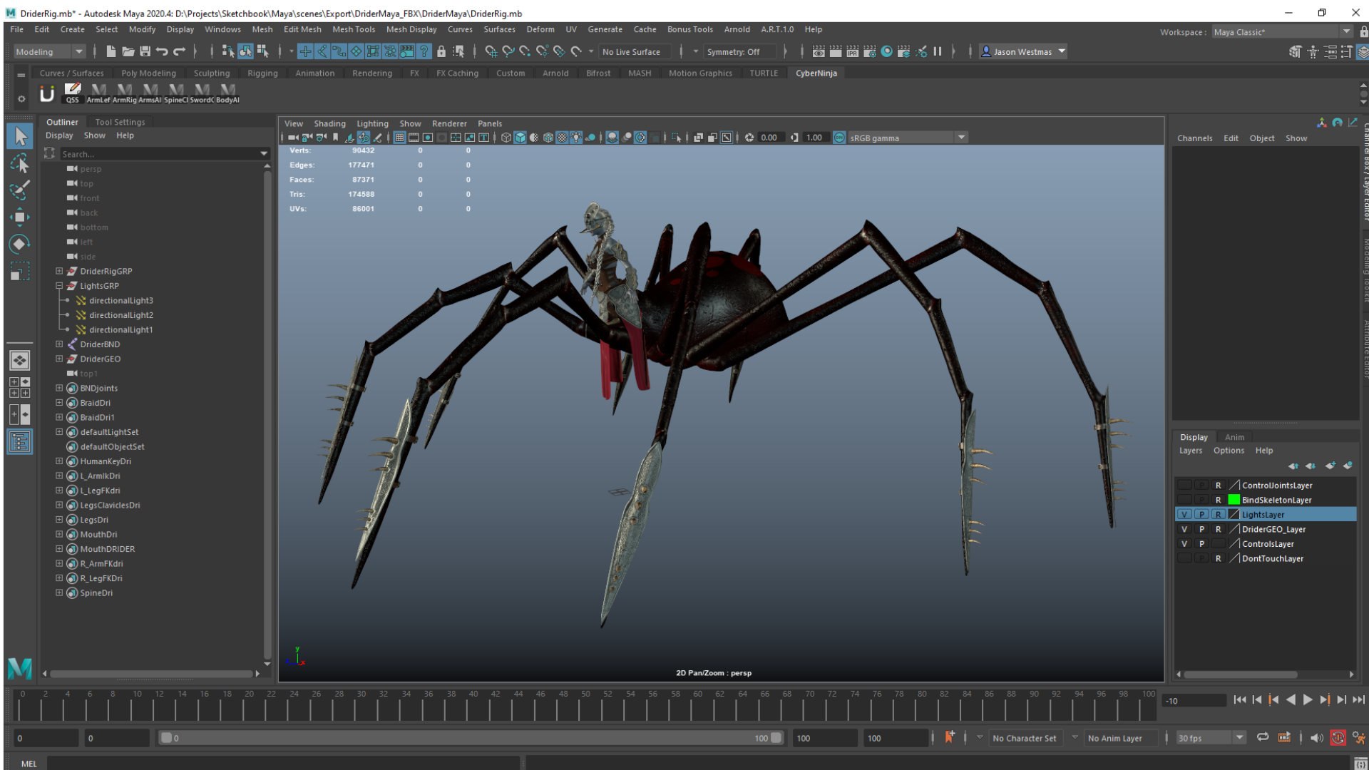 Drider Fantasy Creature Rigged and Animated 3D model - TurboSquid 1746453