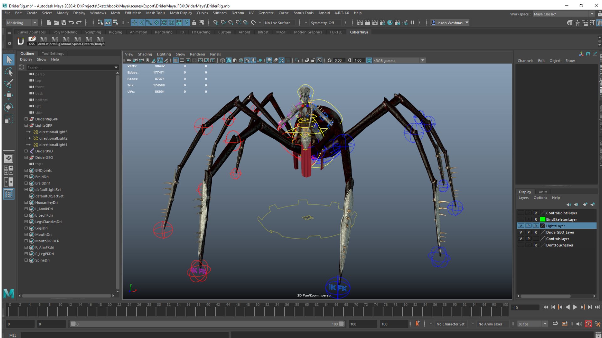 Drider Fantasy Creature Rigged and Animated 3D model - TurboSquid 1746453