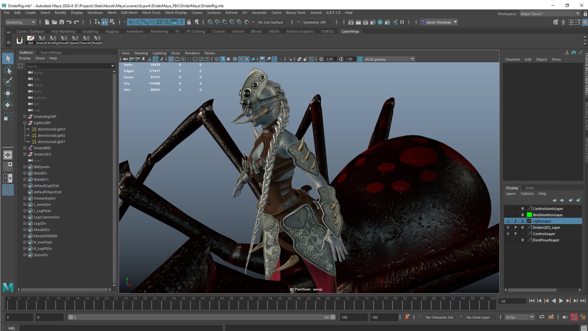 Drider Fantasy Creature Rigged and Animated 3D model - TurboSquid 1746453