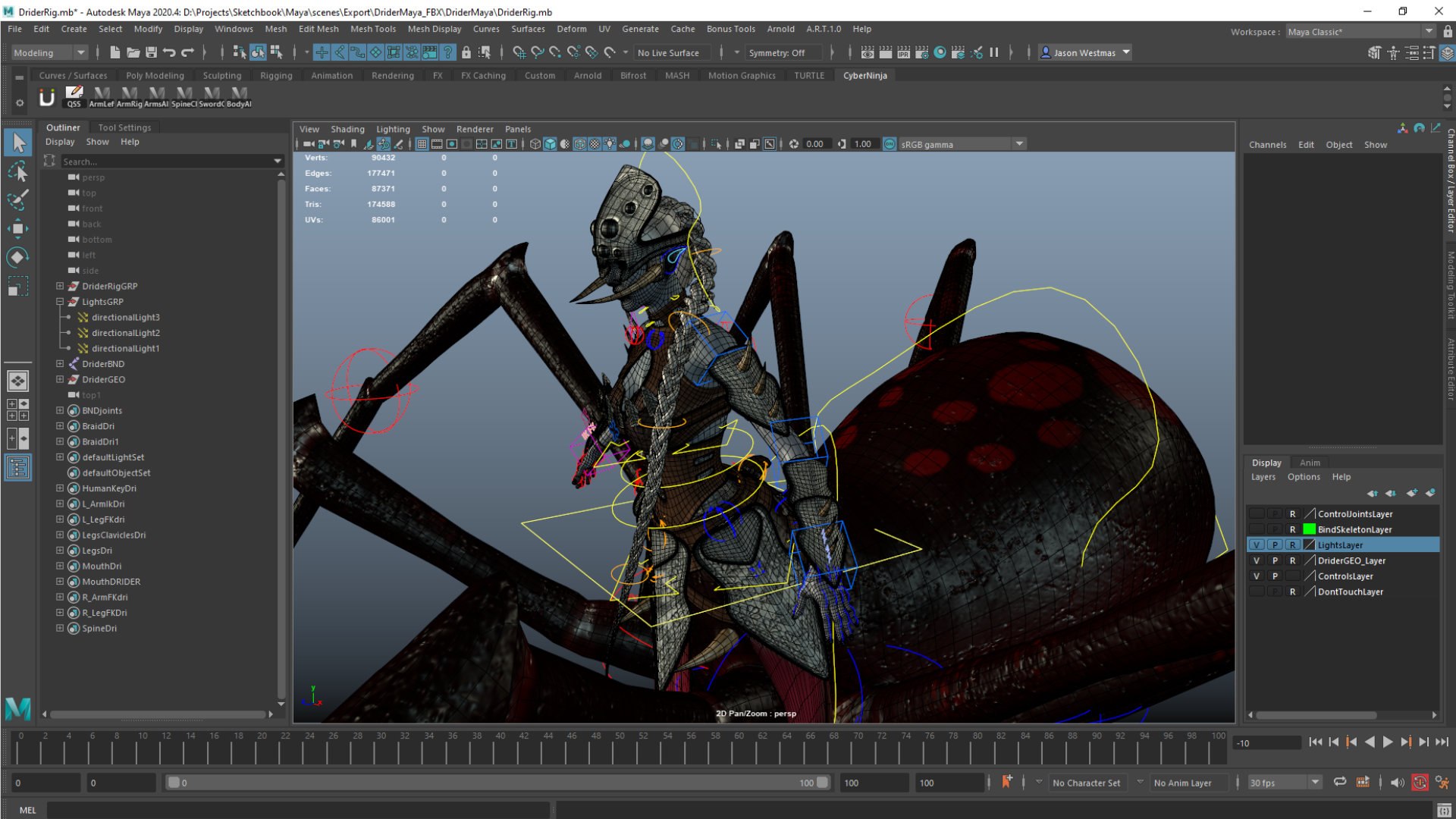Drider Fantasy Creature Rigged and Animated 3D model - TurboSquid 1746453