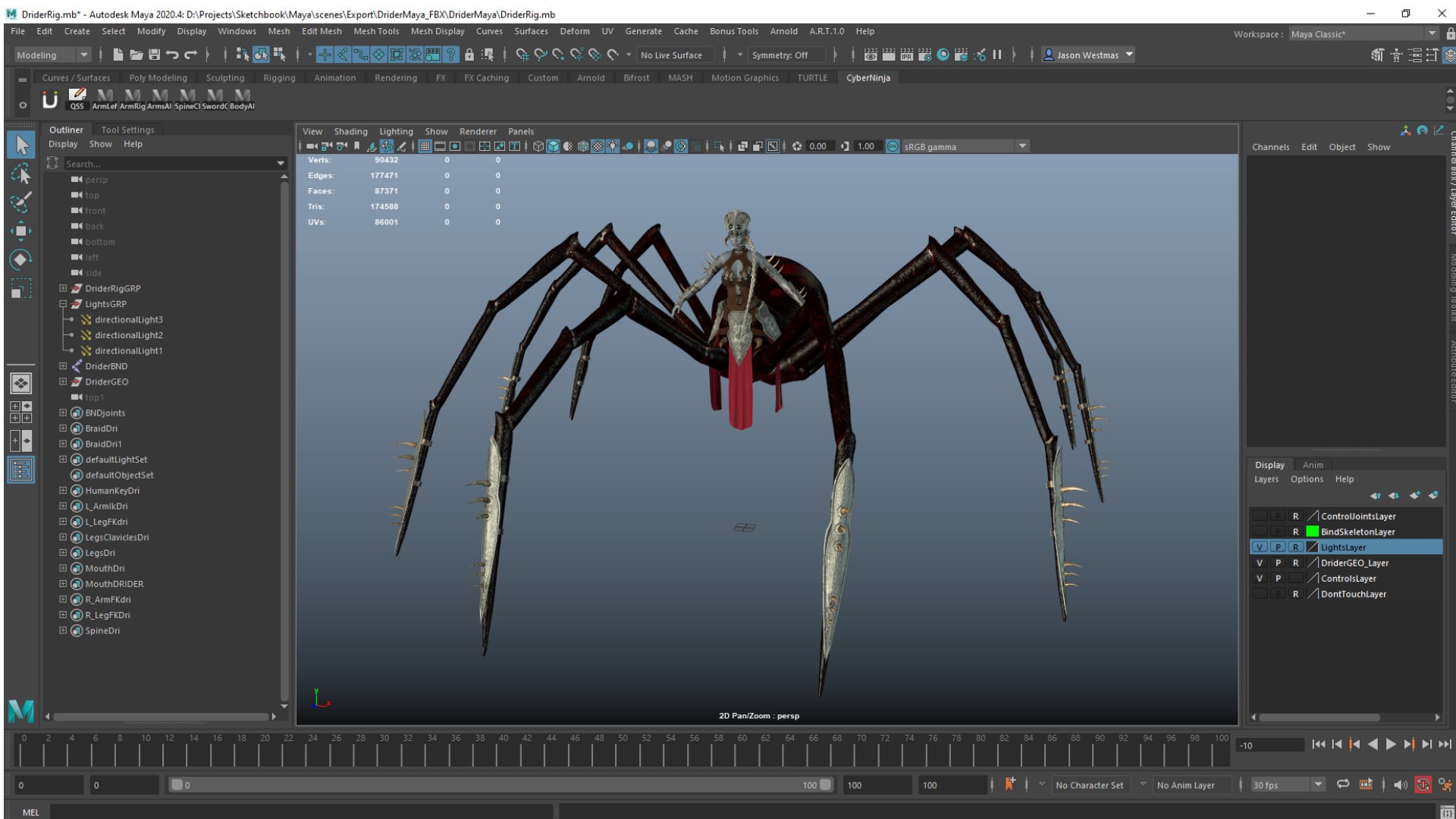 Drider Fantasy Creature Rigged and Animated 3D model - TurboSquid 1746453