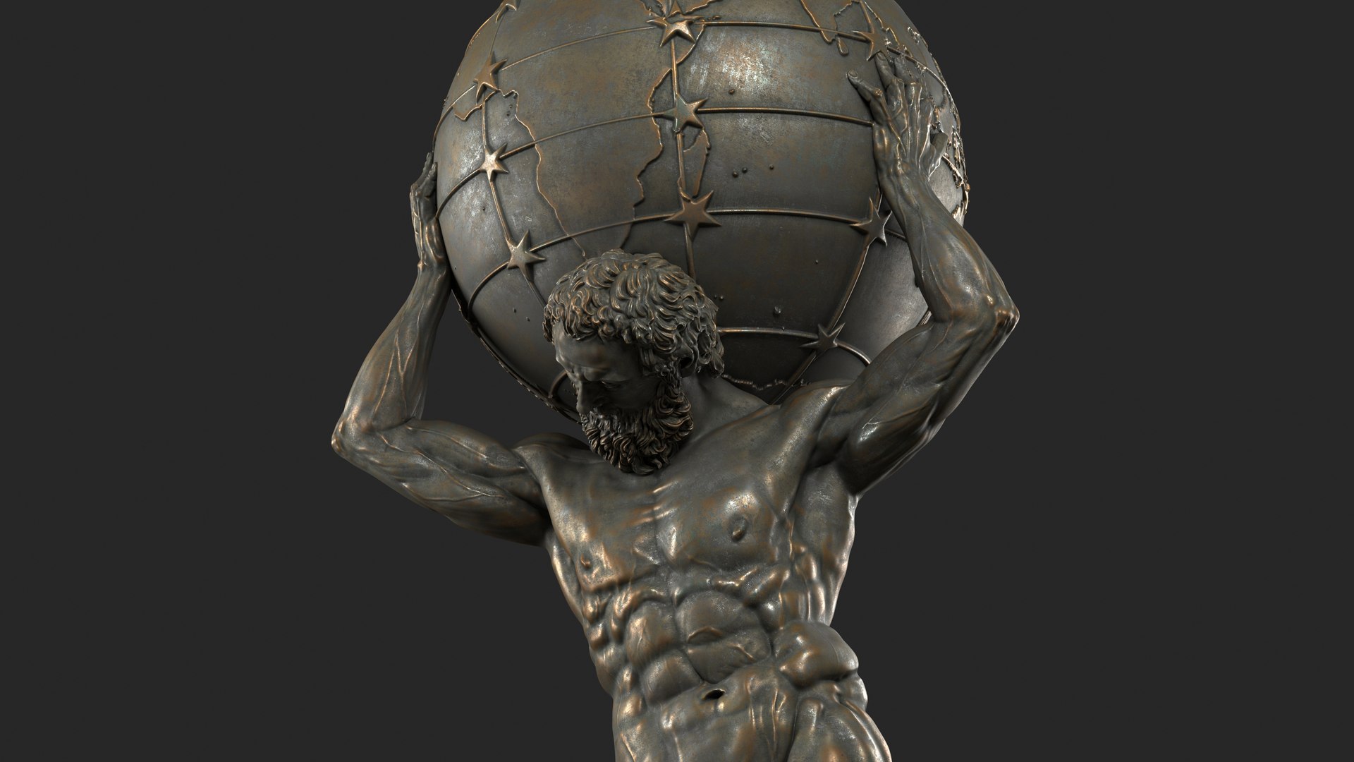 Atlas Statue Marble 3D - TurboSquid 1517686