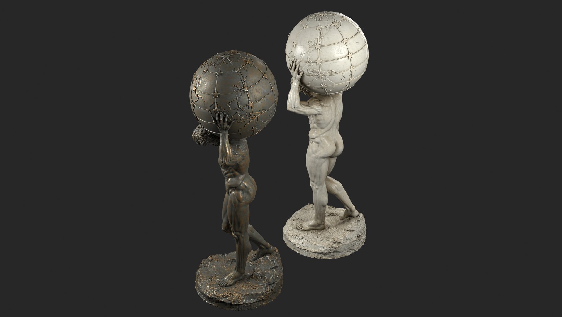 Atlas Statue Marble 3D - TurboSquid 1517686