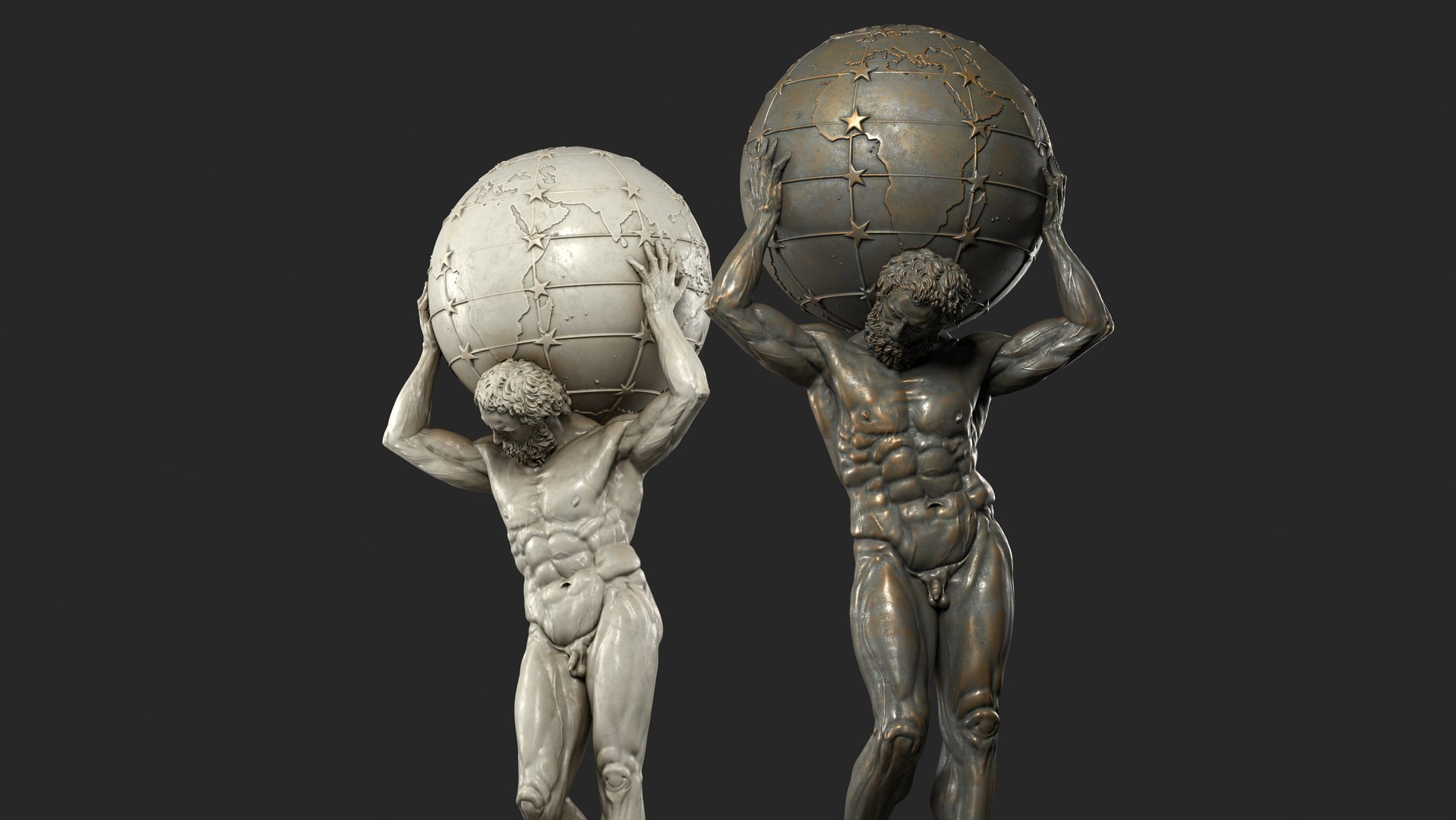 Atlas Statue Marble 3D - TurboSquid 1517686