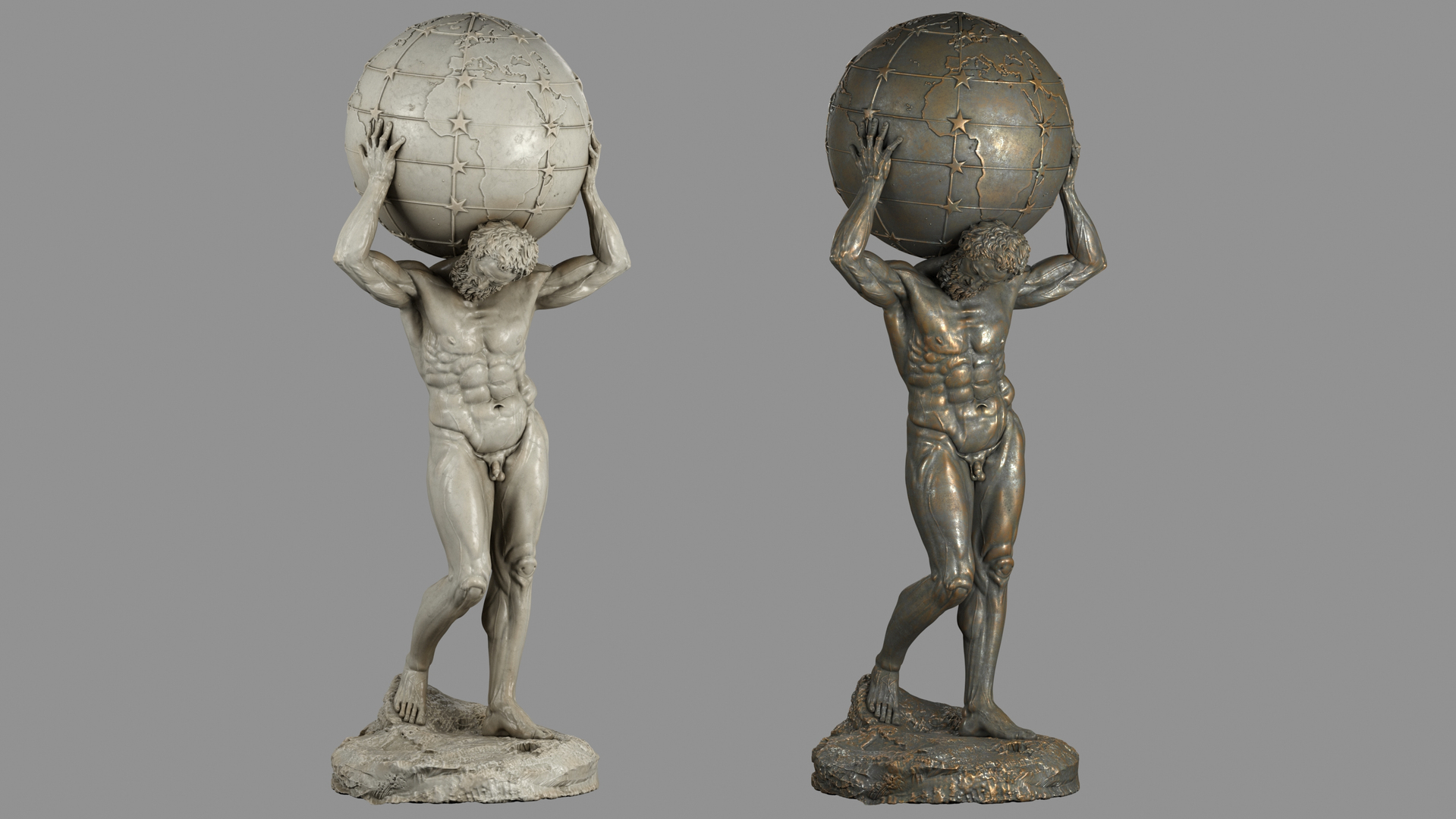 Atlas statue marble 3D - TurboSquid 1517686
