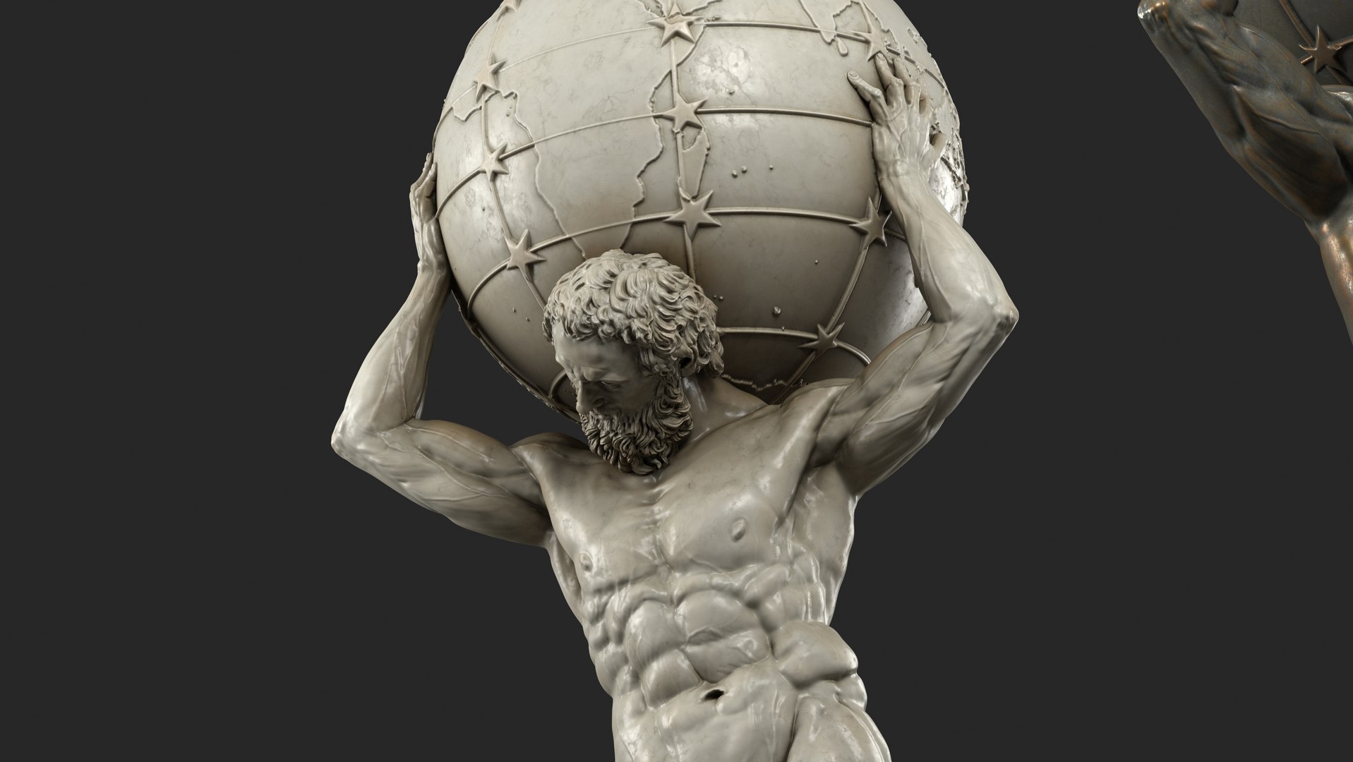 Atlas Statue Marble 3D - TurboSquid 1517686