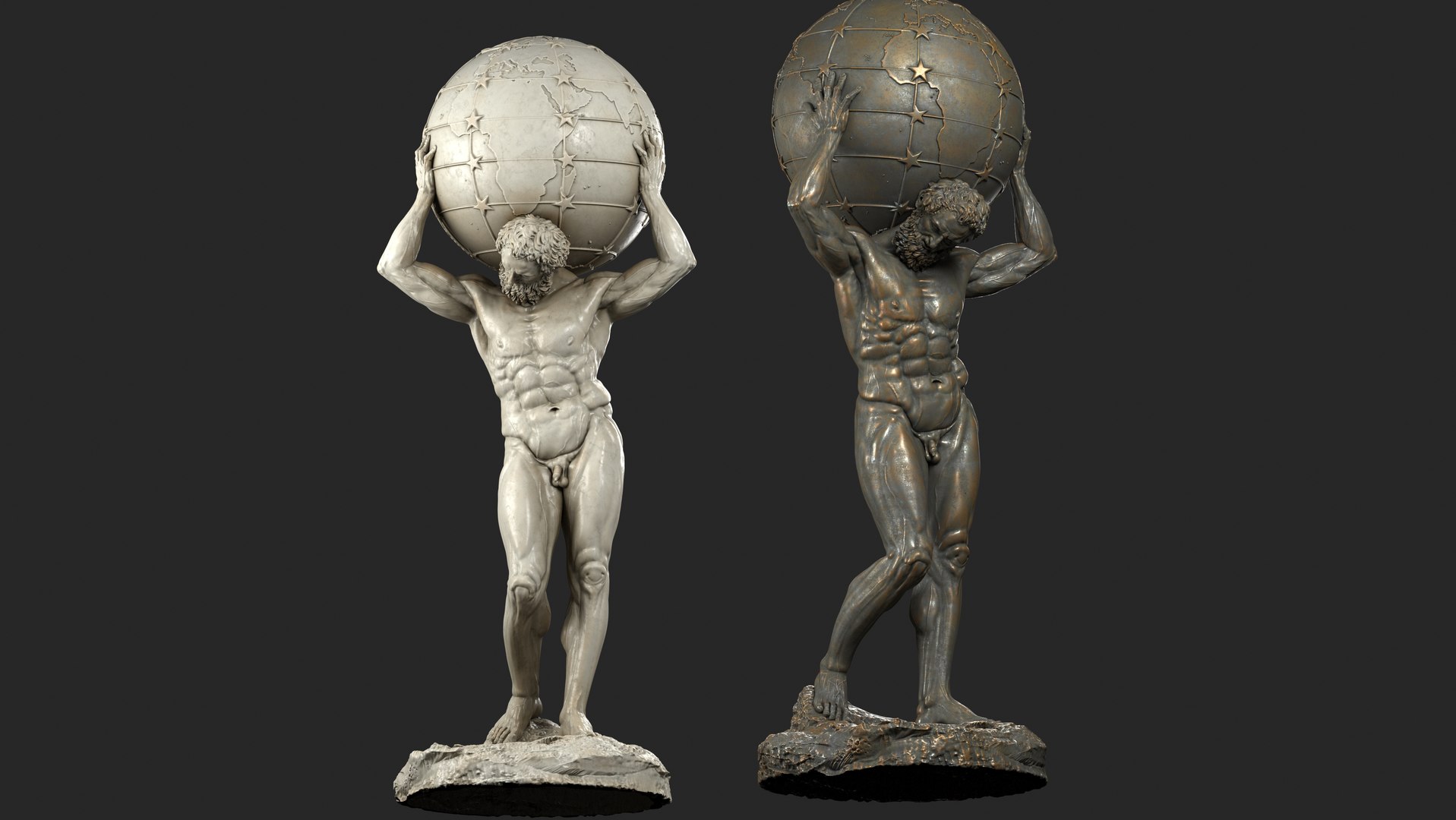 Atlas Statue Marble 3D - TurboSquid 1517686