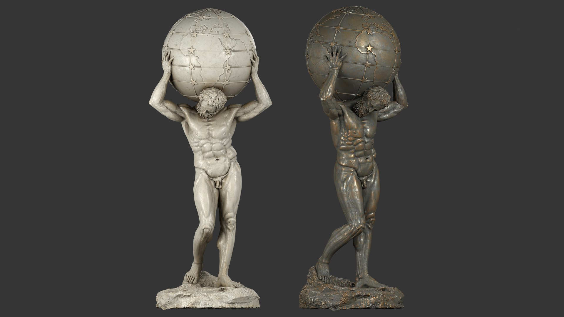 Atlas statue marble 3D - TurboSquid 1517686