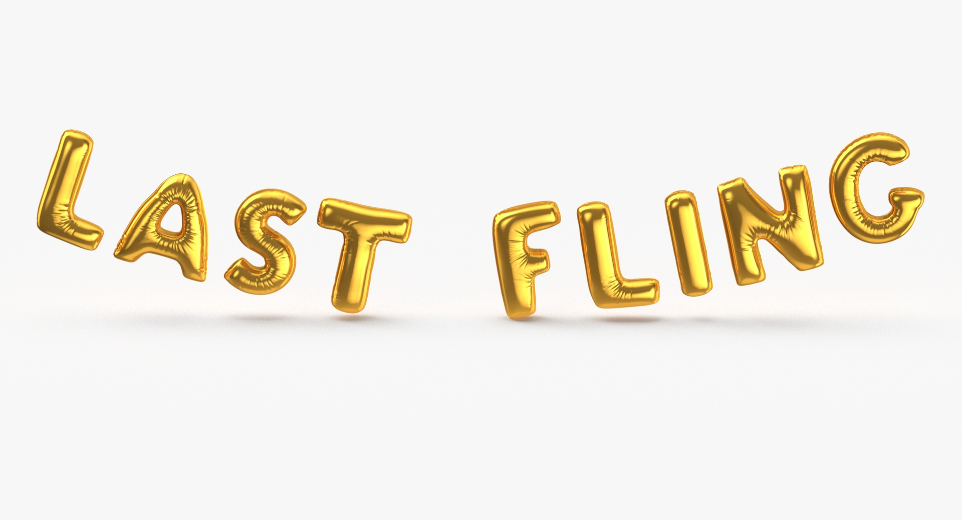 3D model Foil Baloon Words LAST FLING Gold - TurboSquid 1740157