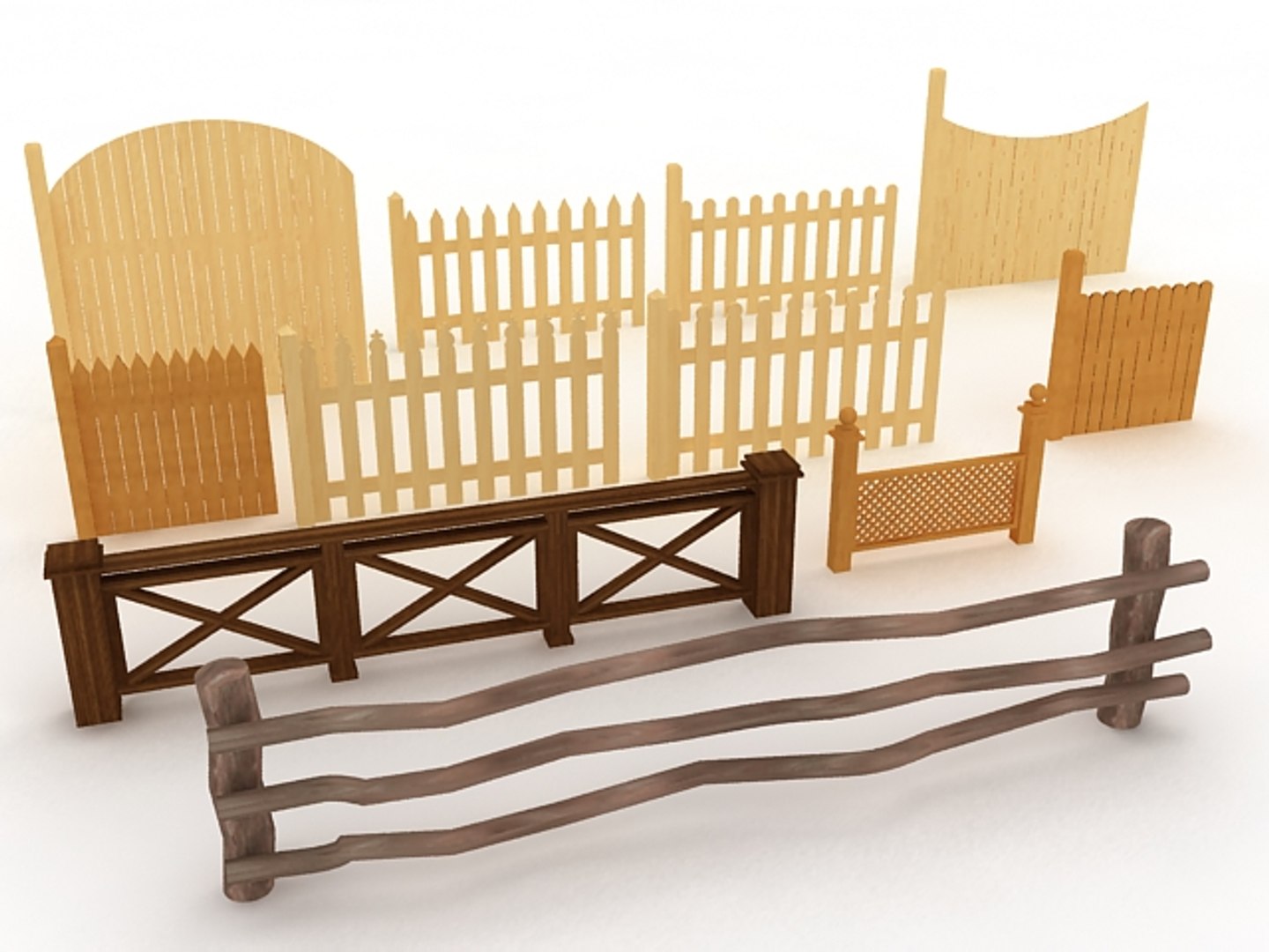 3d wood fence