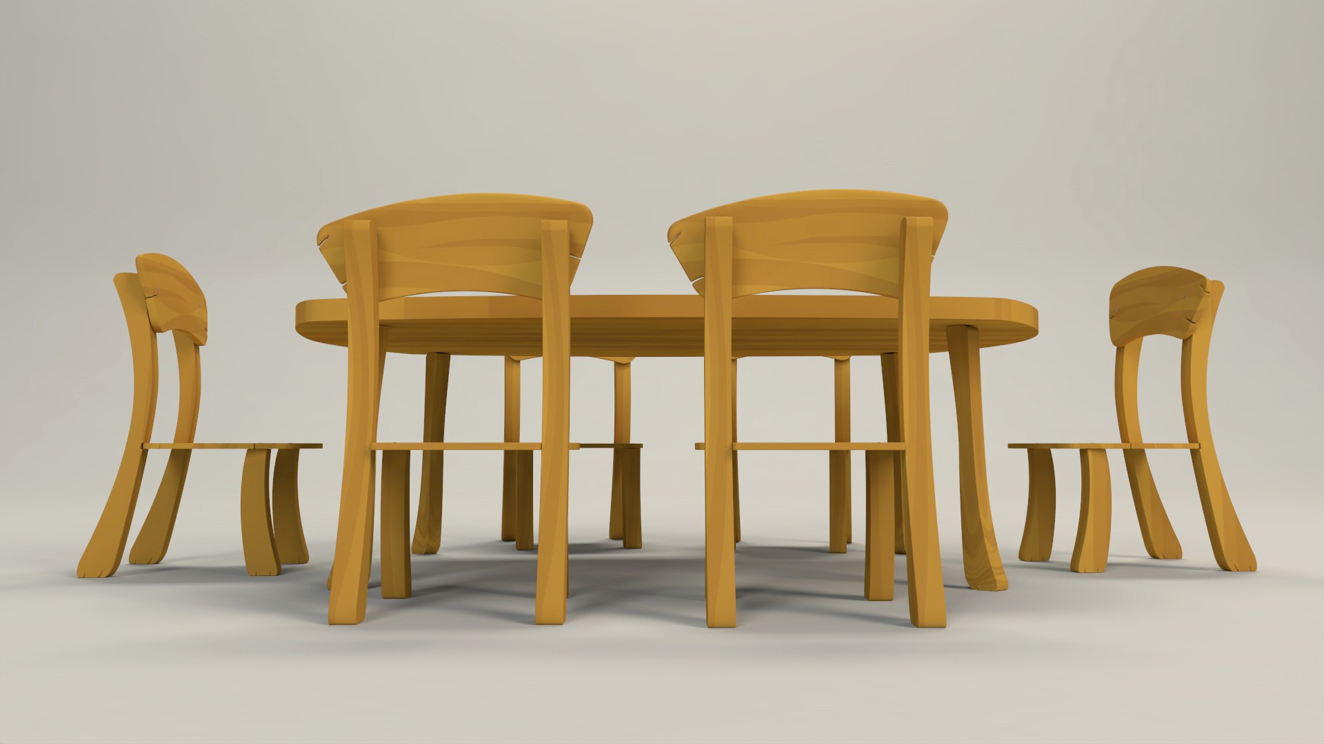 3D Cartoon Table And Chairs Polovinko - TurboSquid 1945242