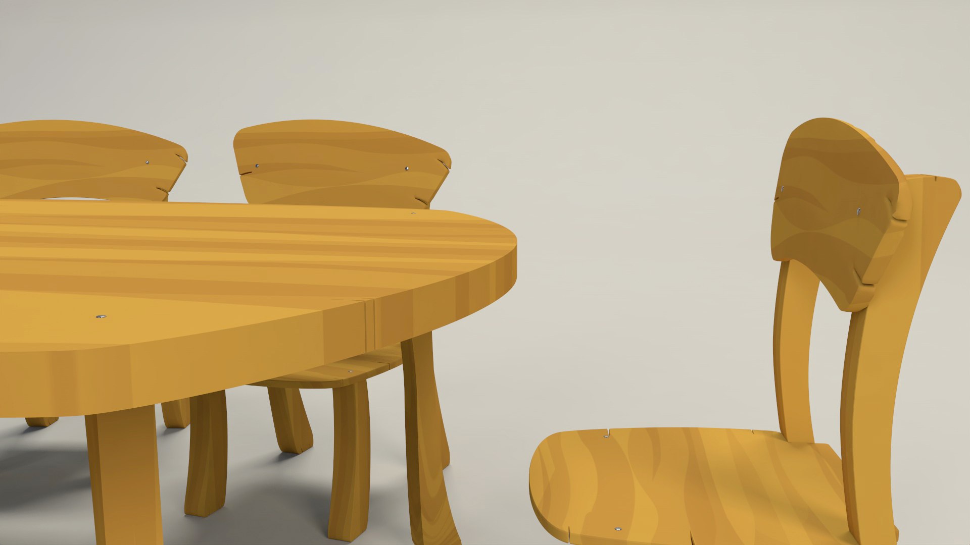 3D Cartoon Table And Chairs Polovinko - TurboSquid 1945242