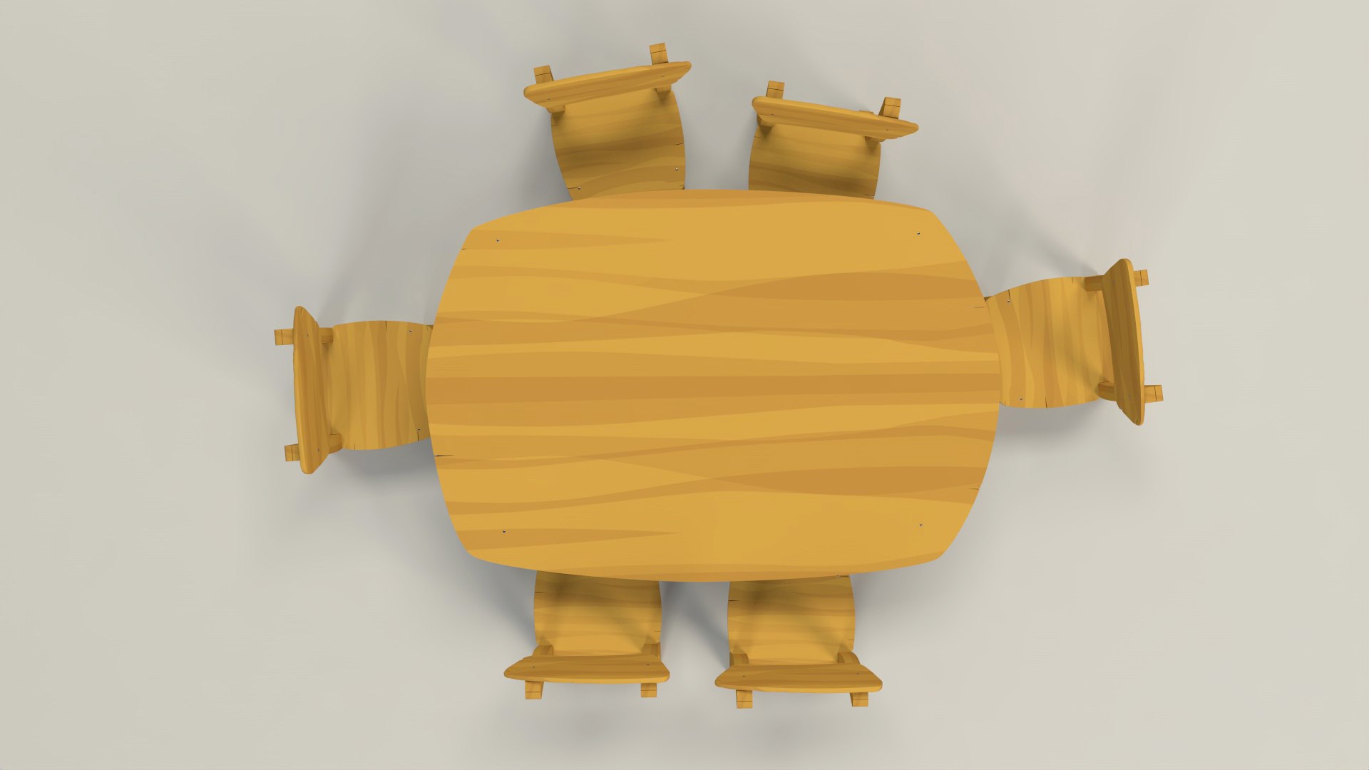 3D Cartoon Table And Chairs Polovinko - TurboSquid 1945242