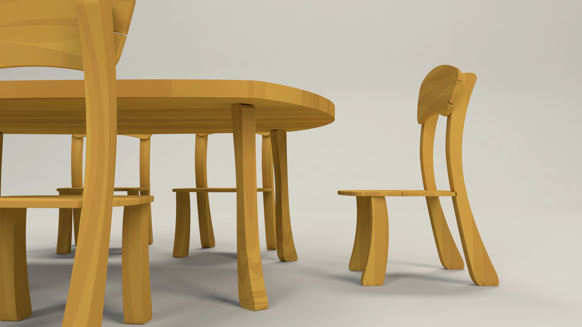 3D Cartoon table and chairs Polovinko - TurboSquid 1945242