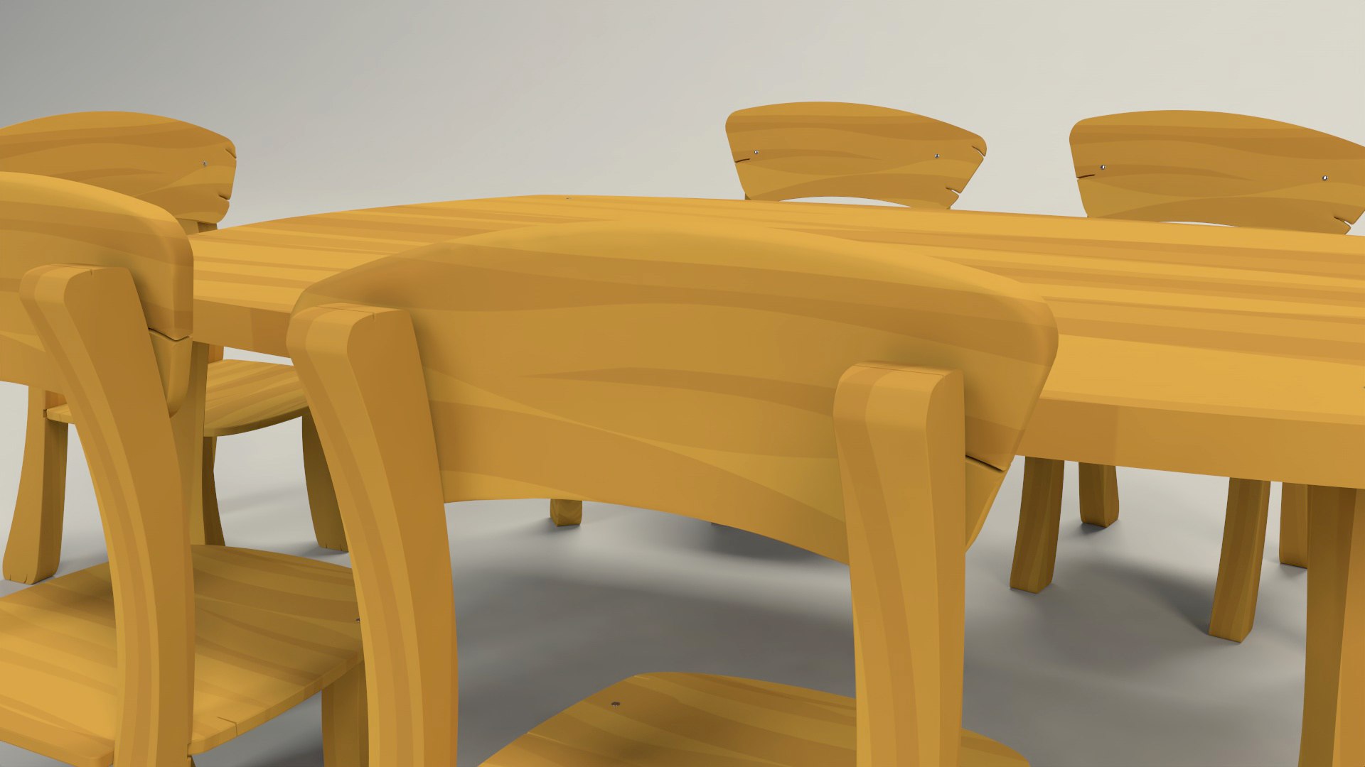 3D Cartoon Table And Chairs Polovinko - TurboSquid 1945242