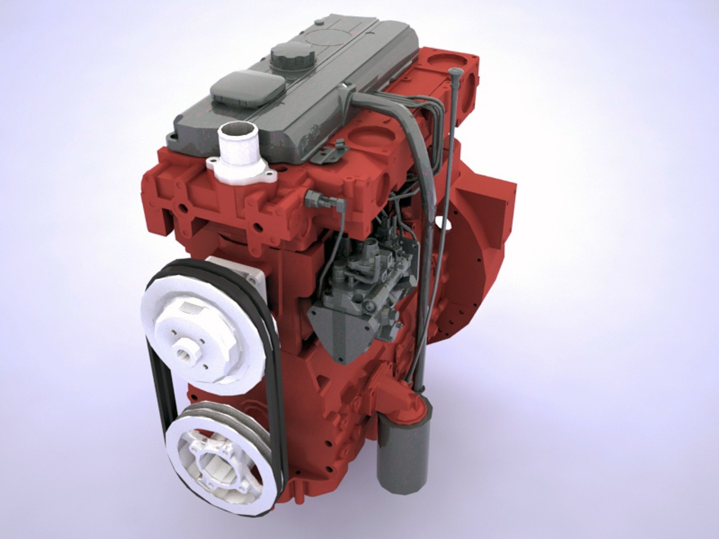 3d Model Of 8 Cylinder Engine Truck