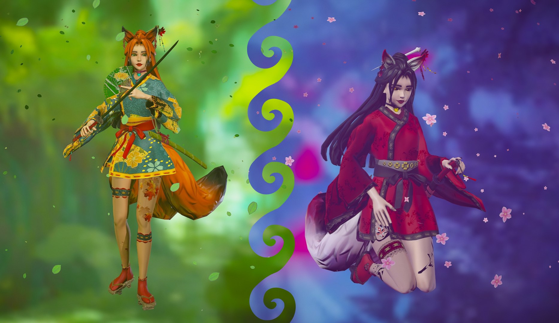 3D Forest and Night Kitsune - TurboSquid 1725922