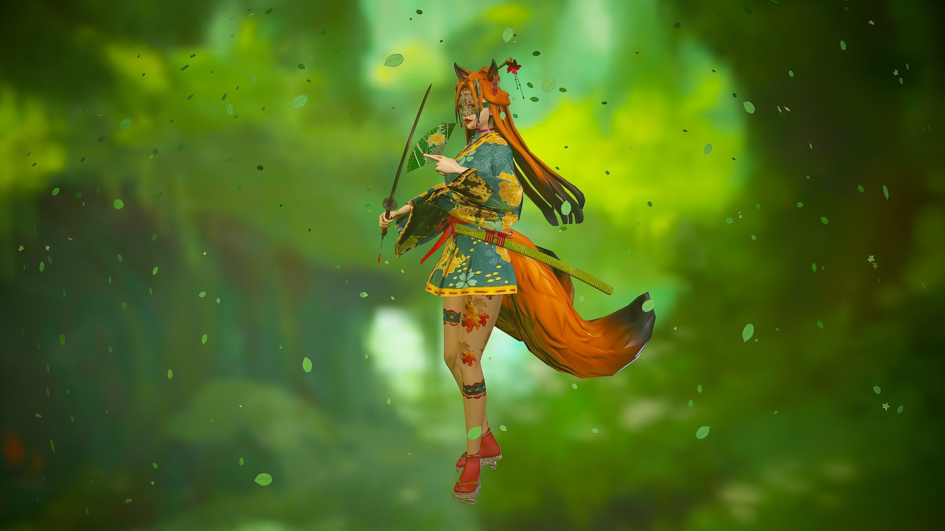3D Forest And Night Kitsune - TurboSquid 1725922