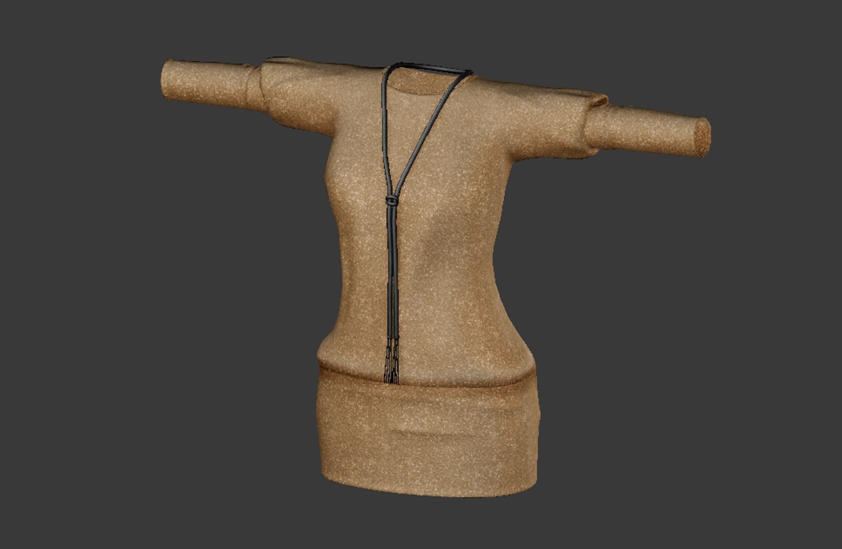 3d model dress rope golden