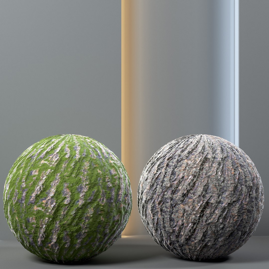 3D Tree Bark And Trunk Vol 15 - 4K PBR Tileable 4 Variations Model ...