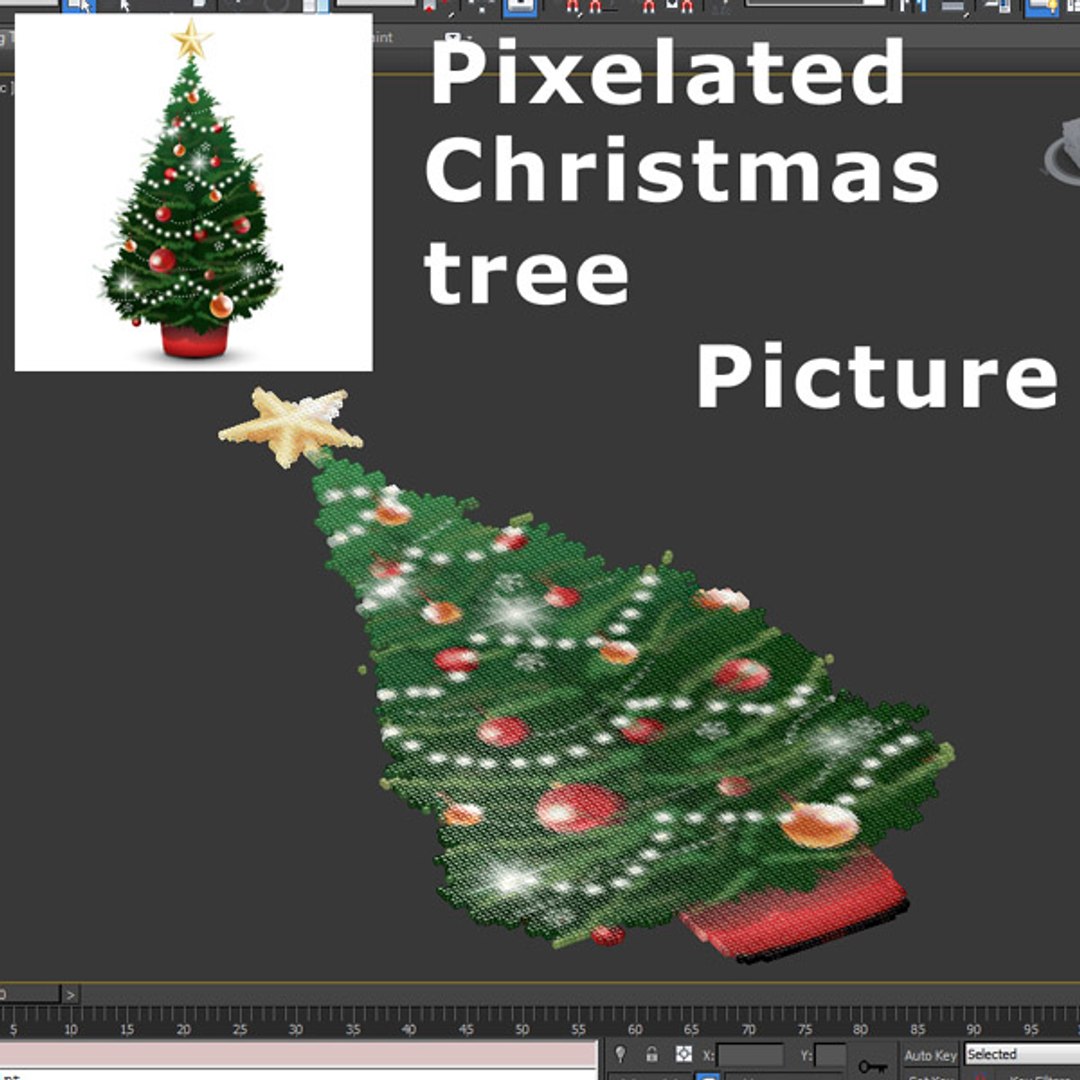 3d pixelated christmas tree model