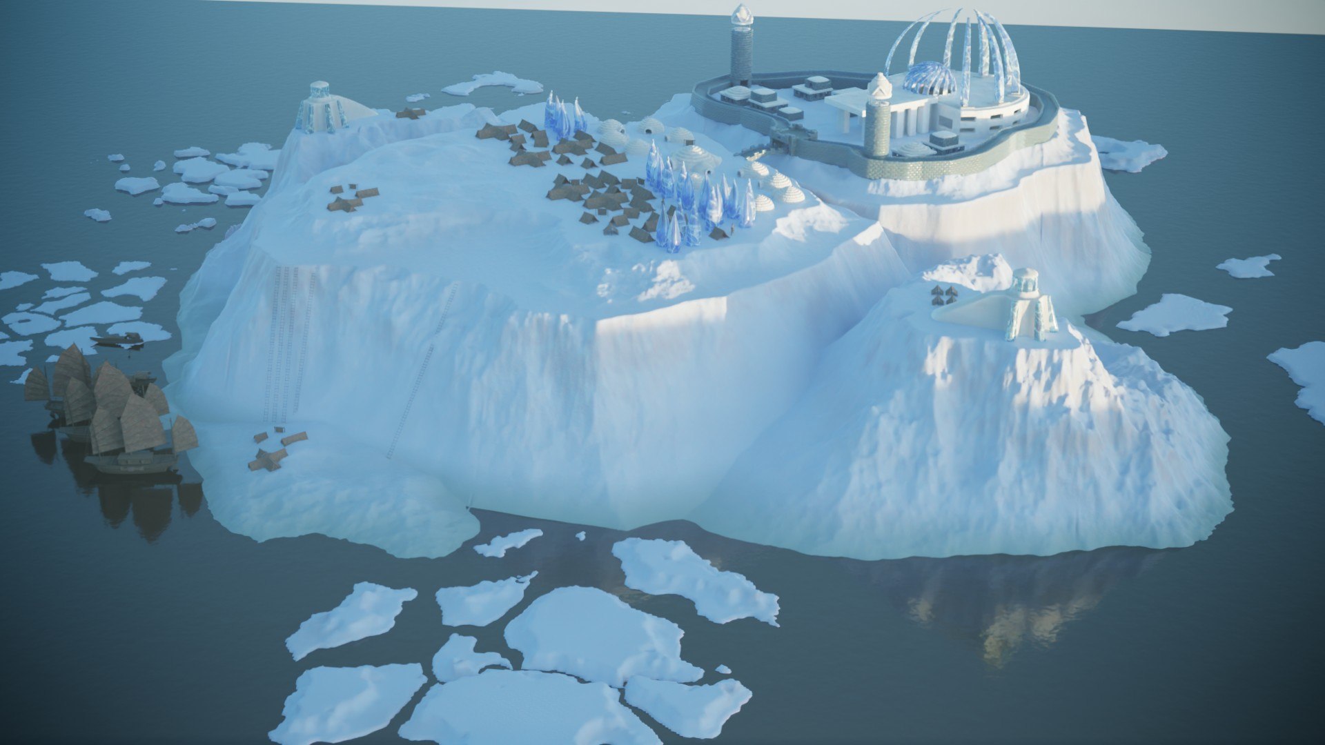 3D Snow City Model - TurboSquid 1887549