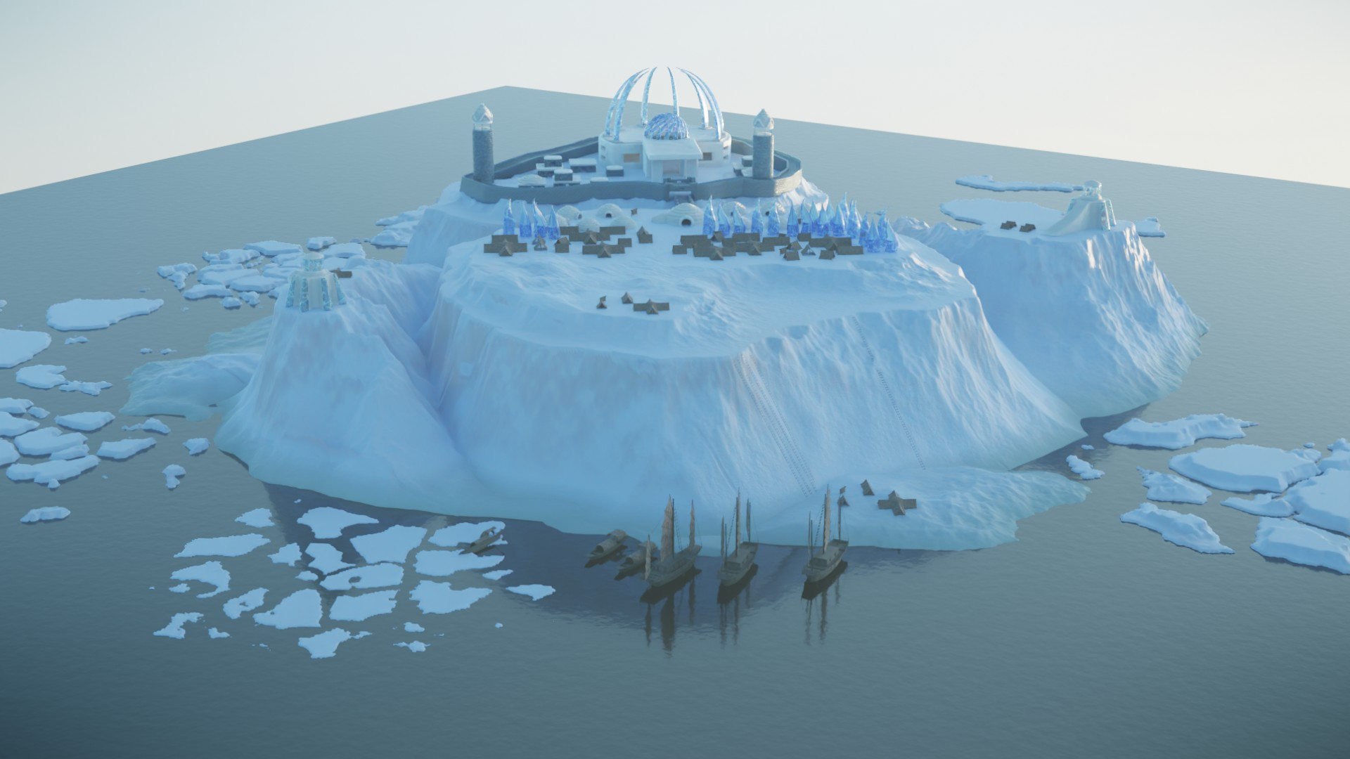 3D Snow City Model - TurboSquid 1887549