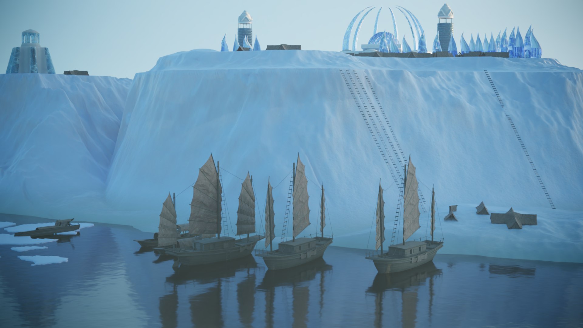 3D Snow City Model - TurboSquid 1887549