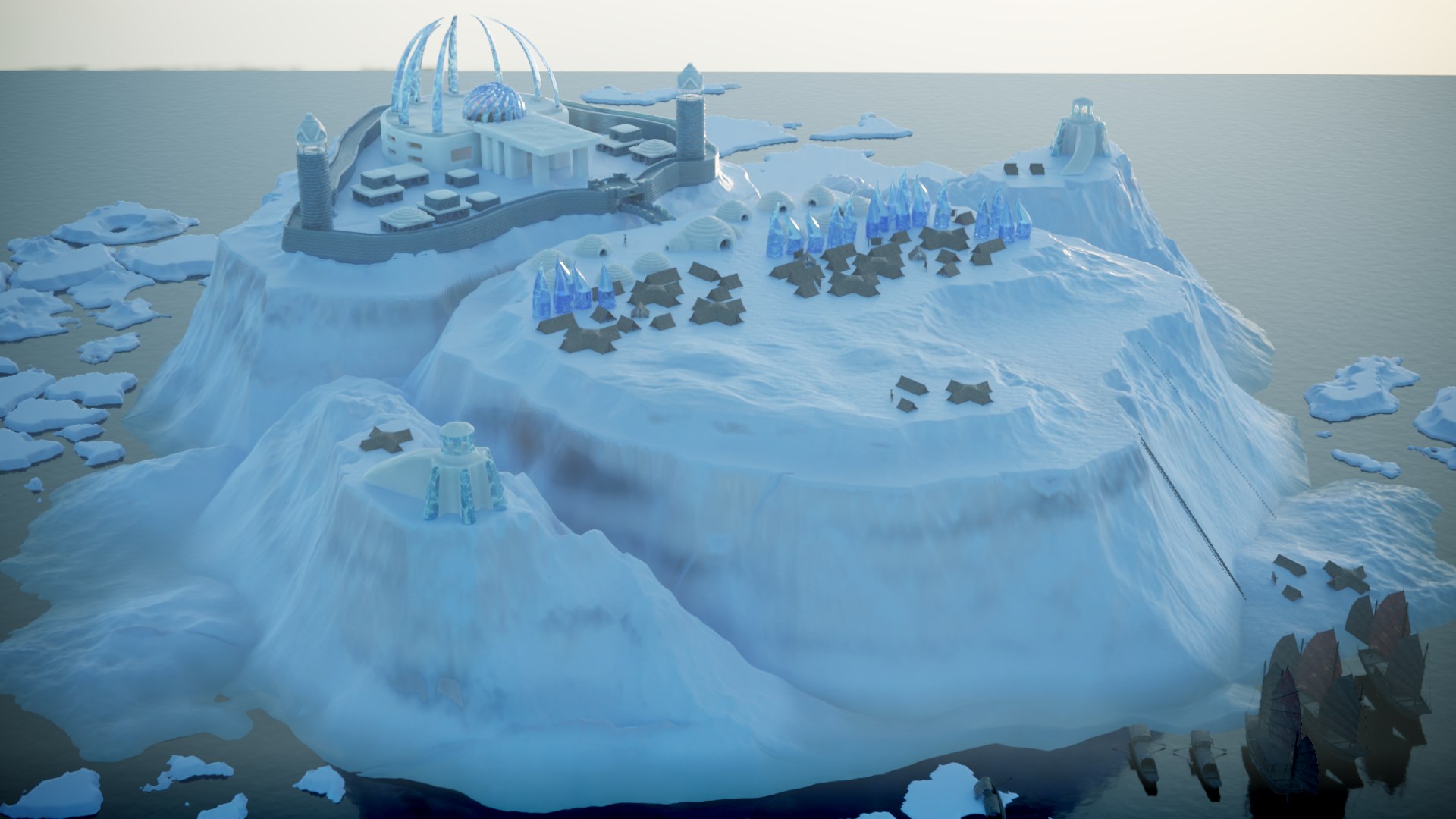 3D Snow City Model - TurboSquid 1887549
