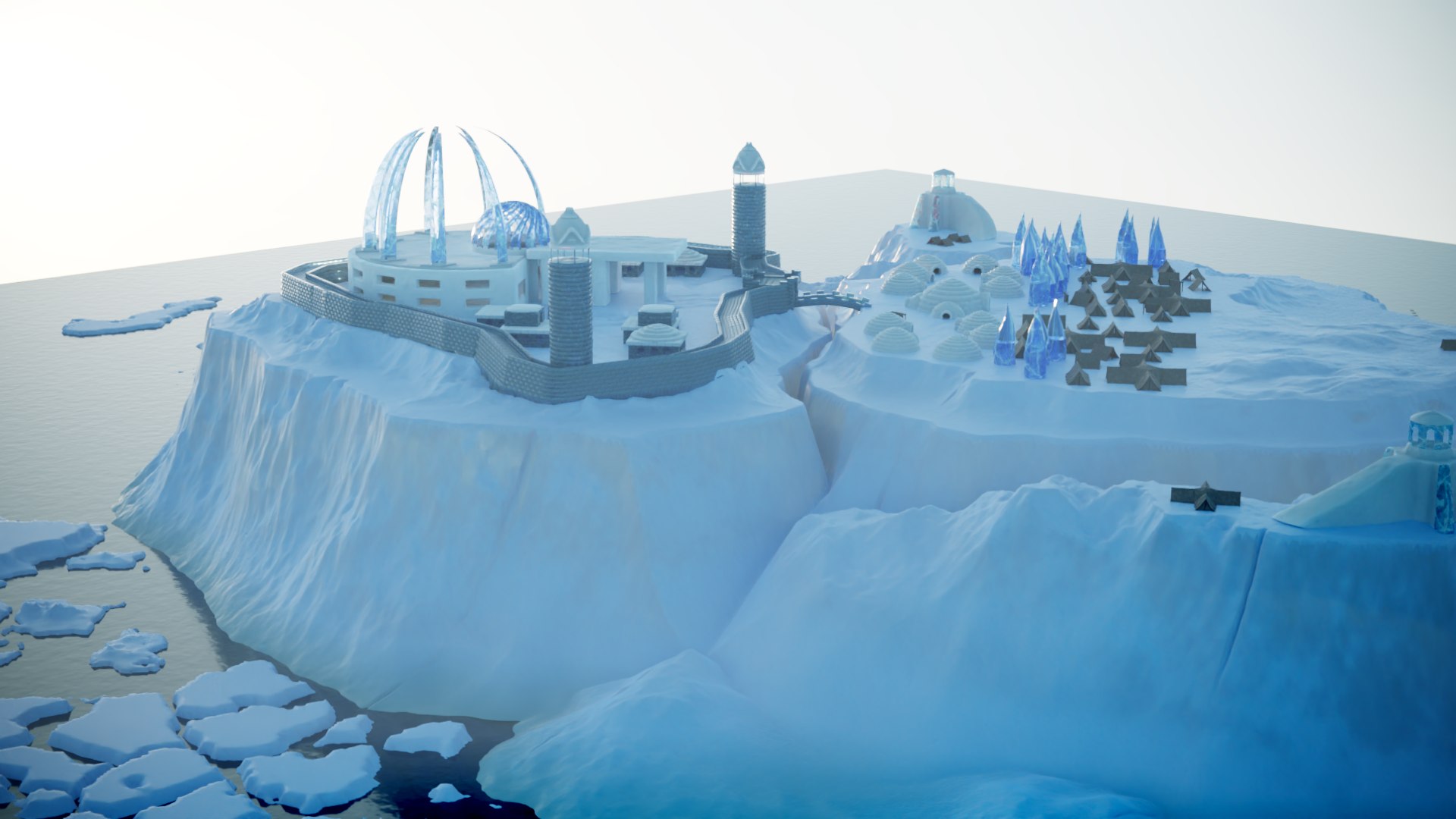 3D Snow City Model - TurboSquid 1887549