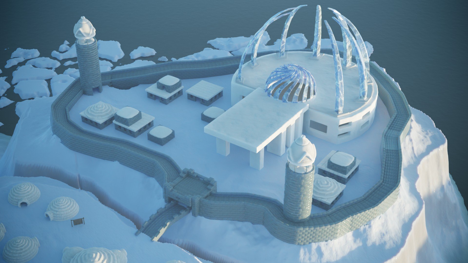 3D Snow City Model - TurboSquid 1887549