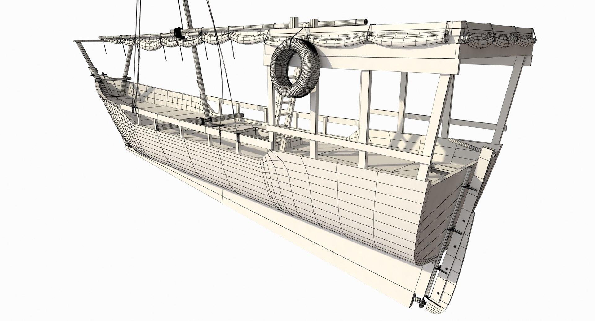 3d Model Dhow Boat