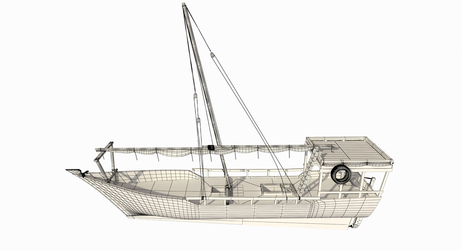 3d Model Dhow Boat