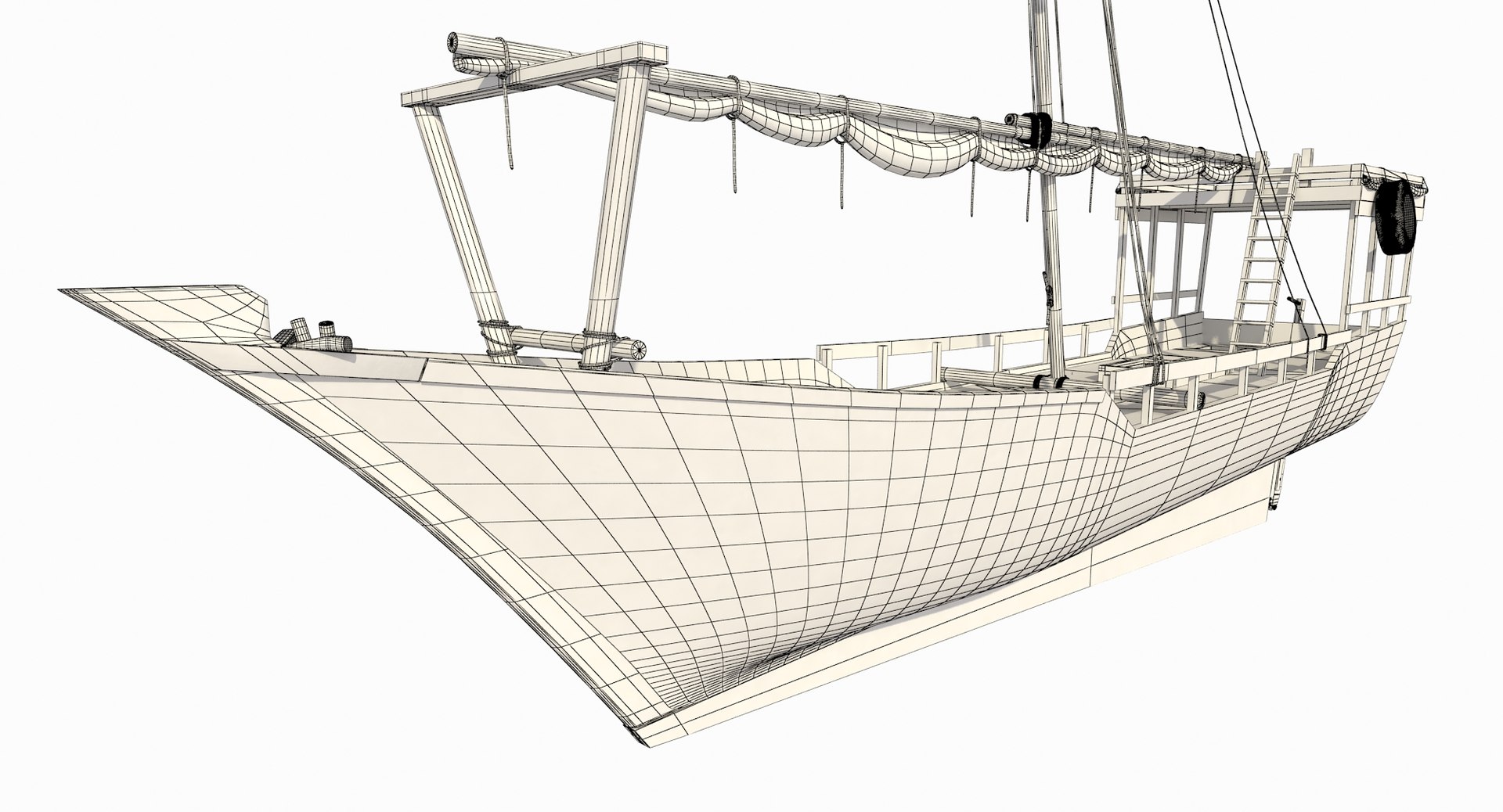 3d Model Dhow Boat