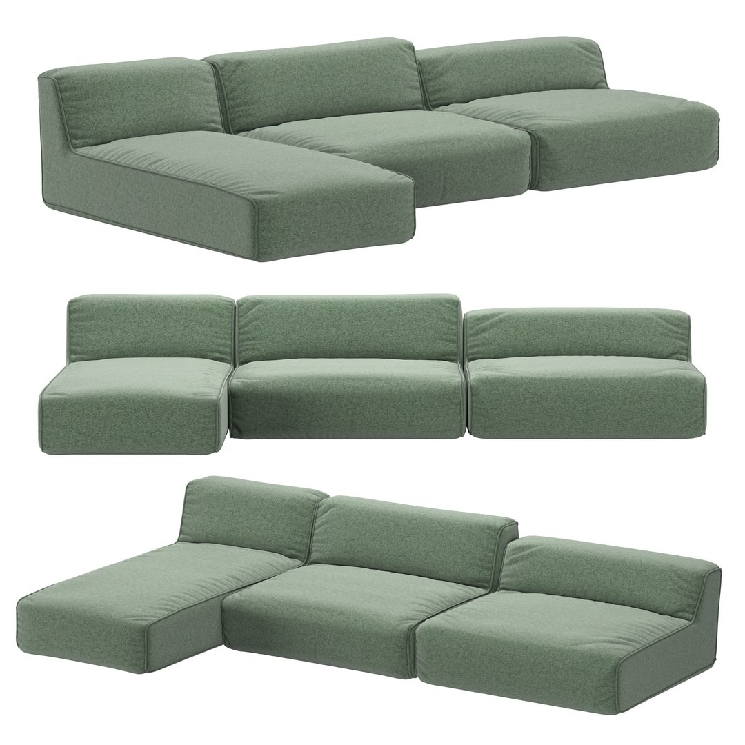 3D Model Milo Sofa Modular B - TurboSquid 2107810