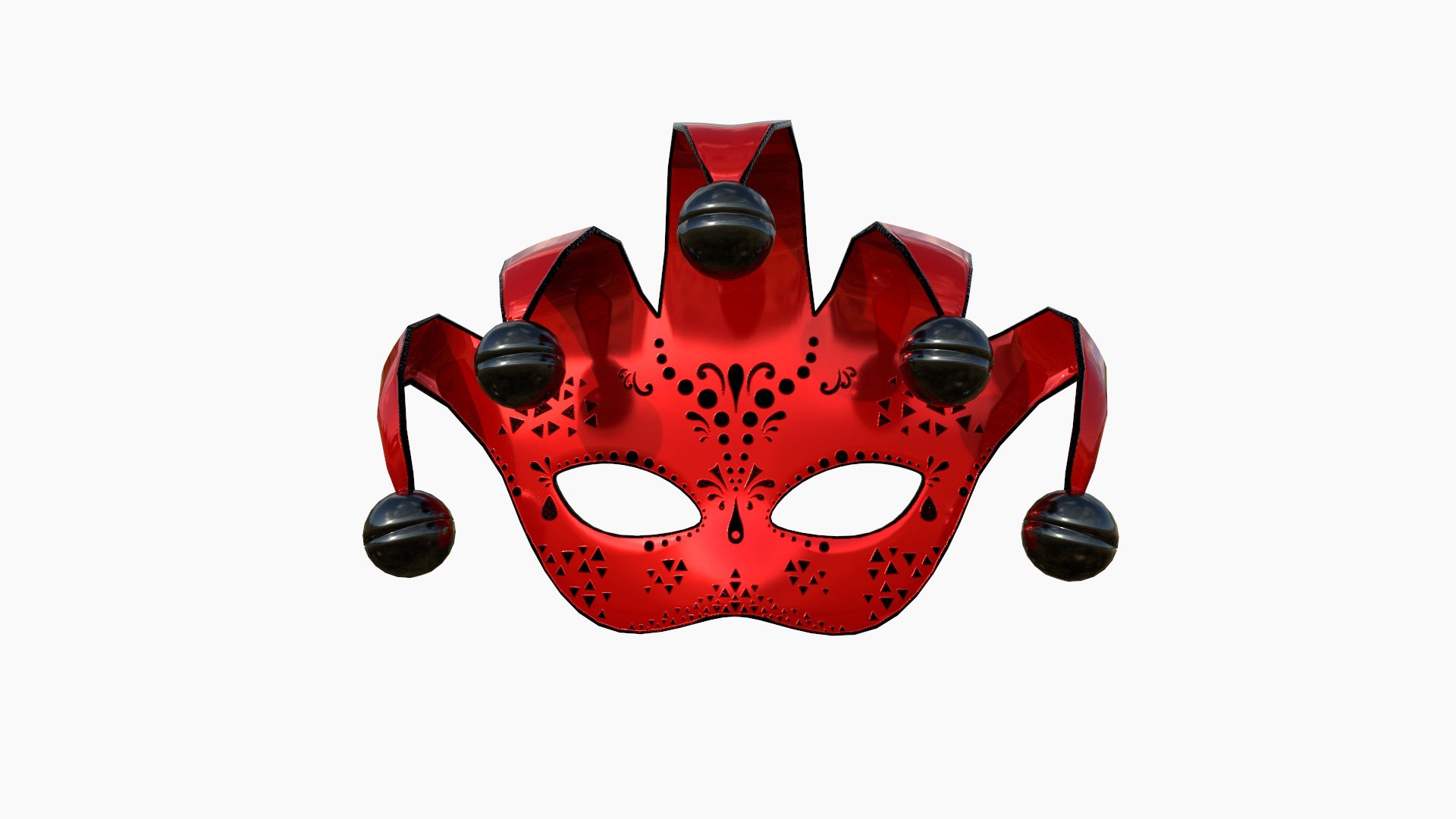 3D Model Carnival Mask H12 Black Red - Costume Character Design ...