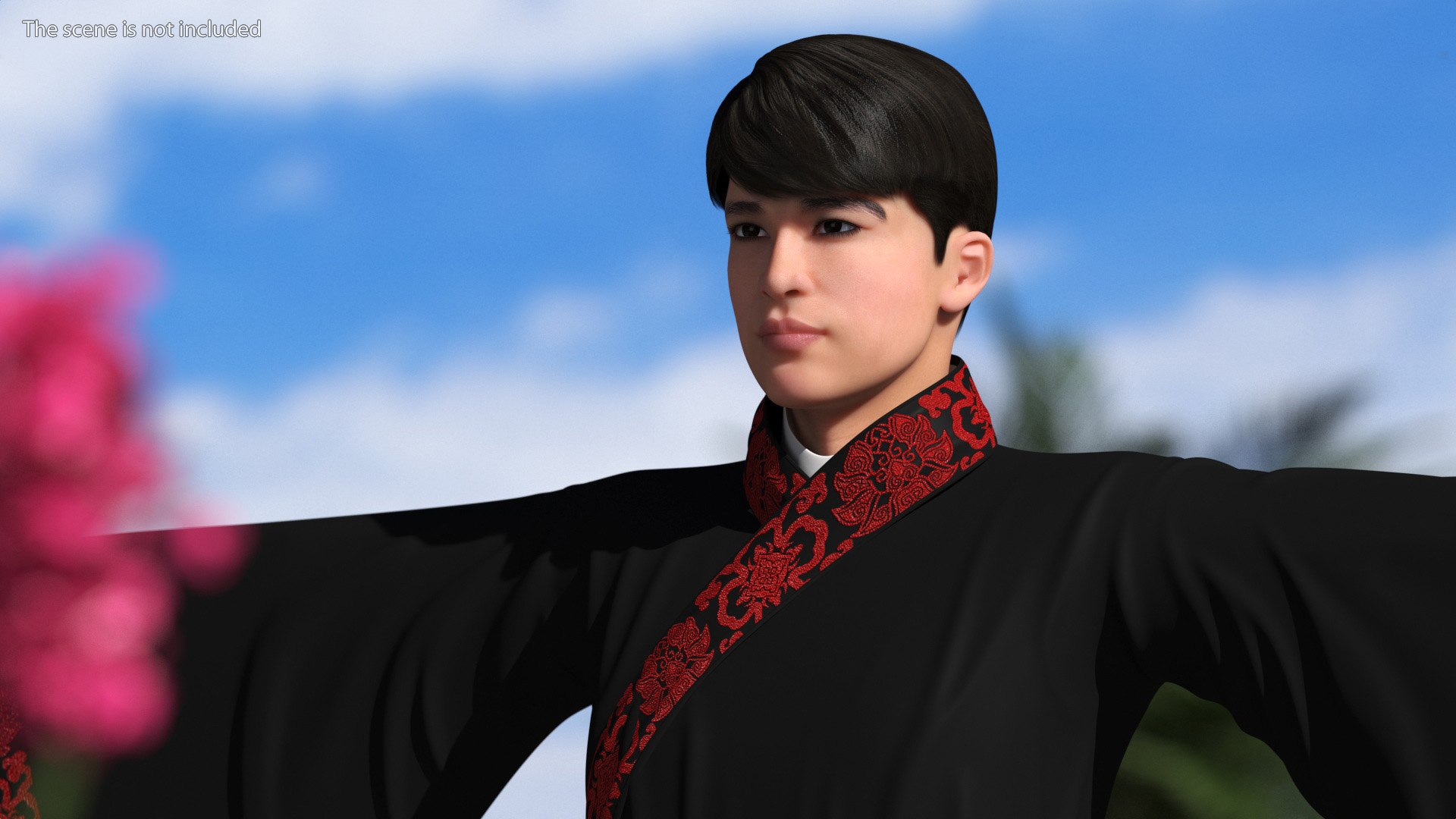 Chinese Young Man Traditional Style T-pose model - TurboSquid 2029494