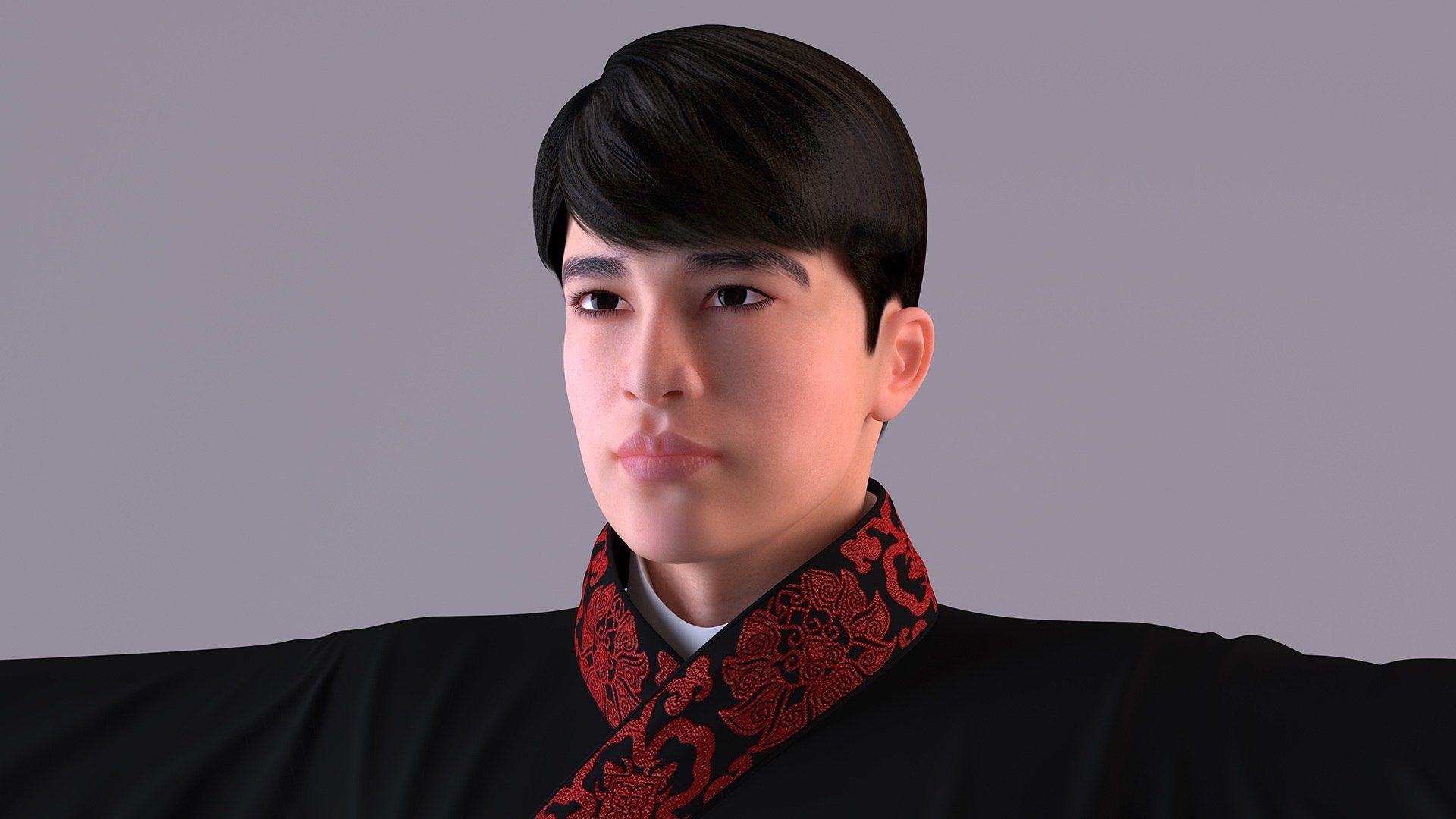 Chinese Young Man Traditional Style T-pose model - TurboSquid 2029494