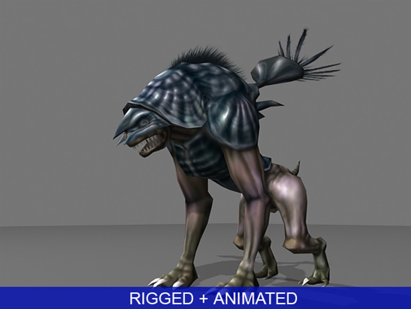 3d Low-poly Alien Monster Animation Model